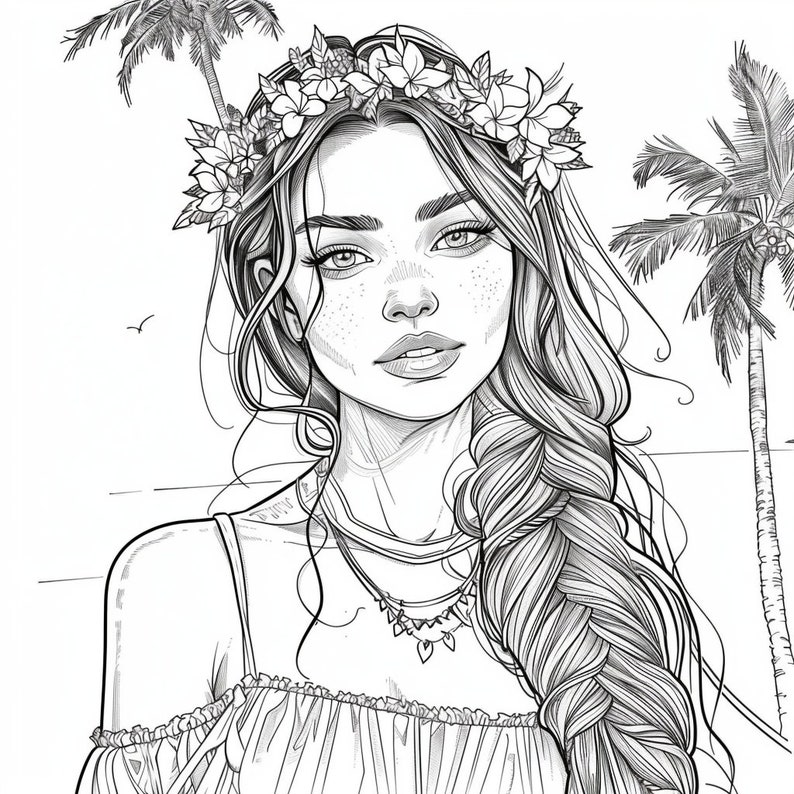 Beautiful Luxury BIPOC Coloring Pages - POC Coloring Pages - Etsy