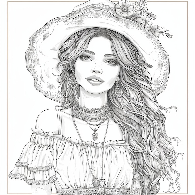 Beautiful Luxury BIPOC Coloring Pages - POC Coloring Pages - Etsy