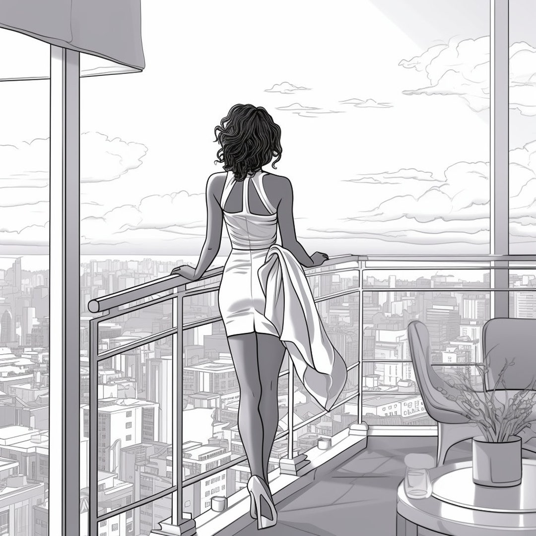 Beautiful Luxury Black Girl Coloring Pages - Afro Coloring Pages - Etsy