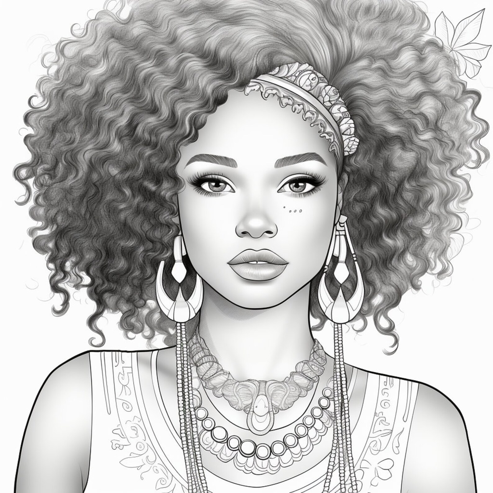 Beautiful Luxury Black Girl Coloring Pages - Afro Coloring Pages - Etsy