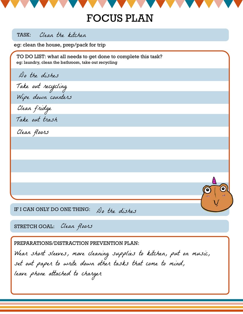 ADHD Digital Planner and Toolkit Focus Plan and Task Breakdown for To ...