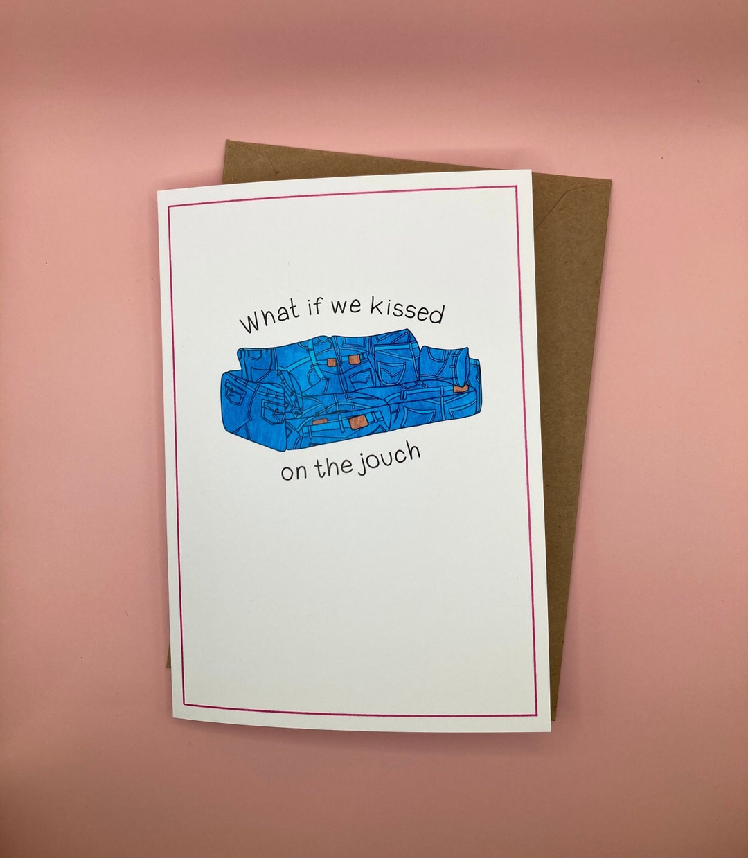 Funny Valentine's Day Card: What If We Kissed on the Jouch? - Etsy