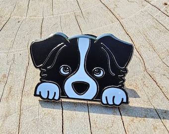 Border Collie black and White Pin - Etsy