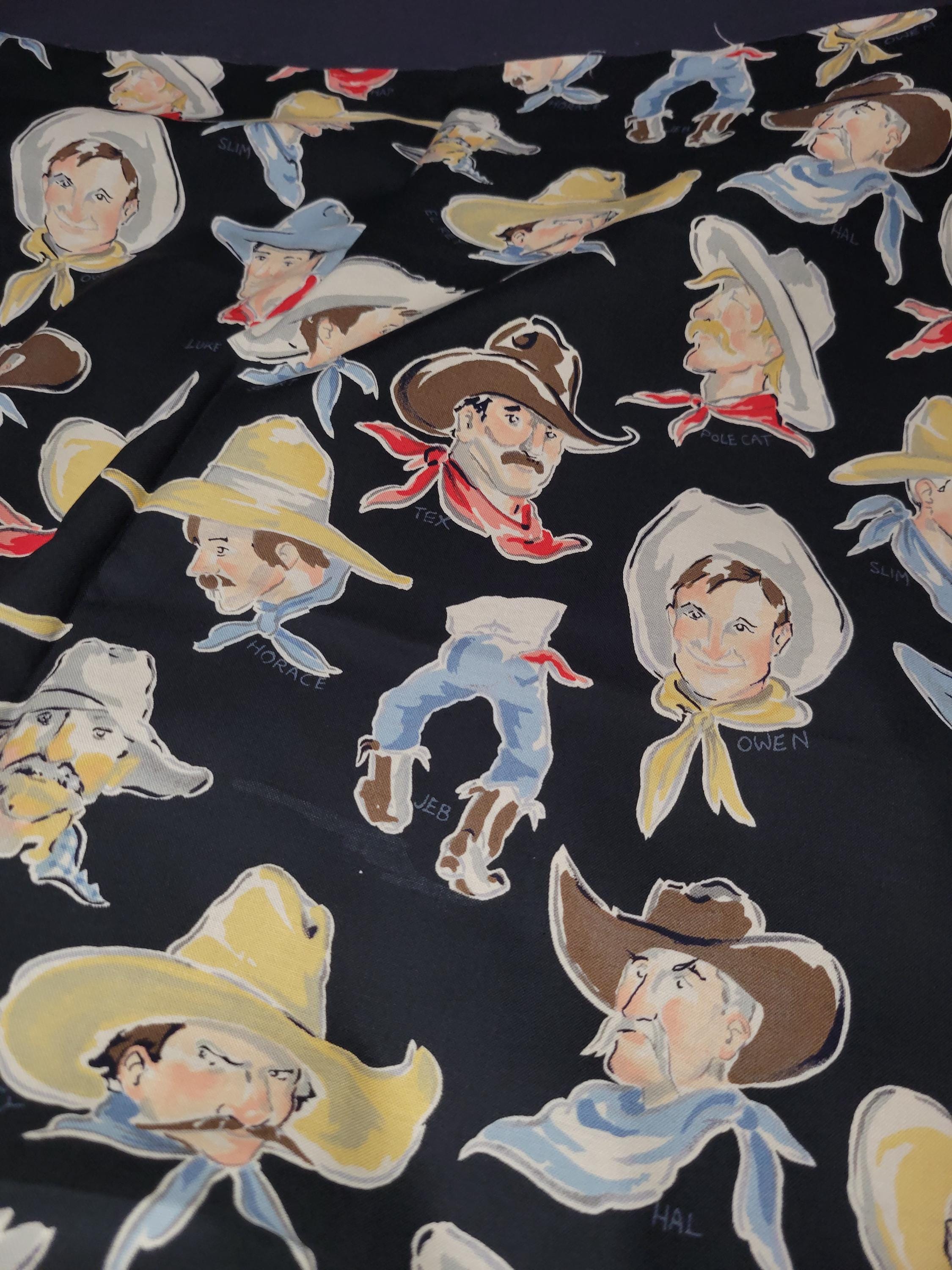 Vintage Buckaroos COWBOY Retro Fabric by Phillip De Leon for the ...