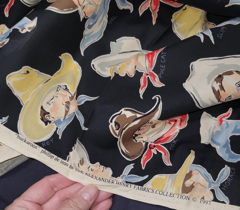 Vintage Buckaroos COWBOY Retro Fabric by Phillip De Leon for the ...