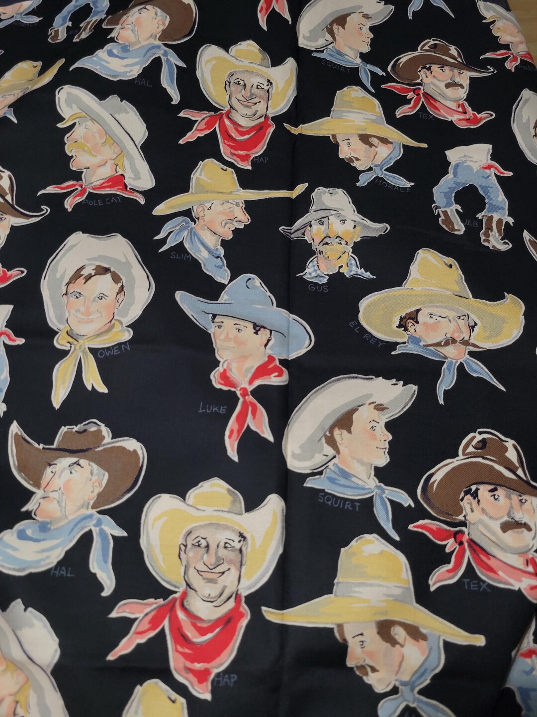 Vintage Buckaroos COWBOY Retro Fabric by Phillip De Leon for the ...
