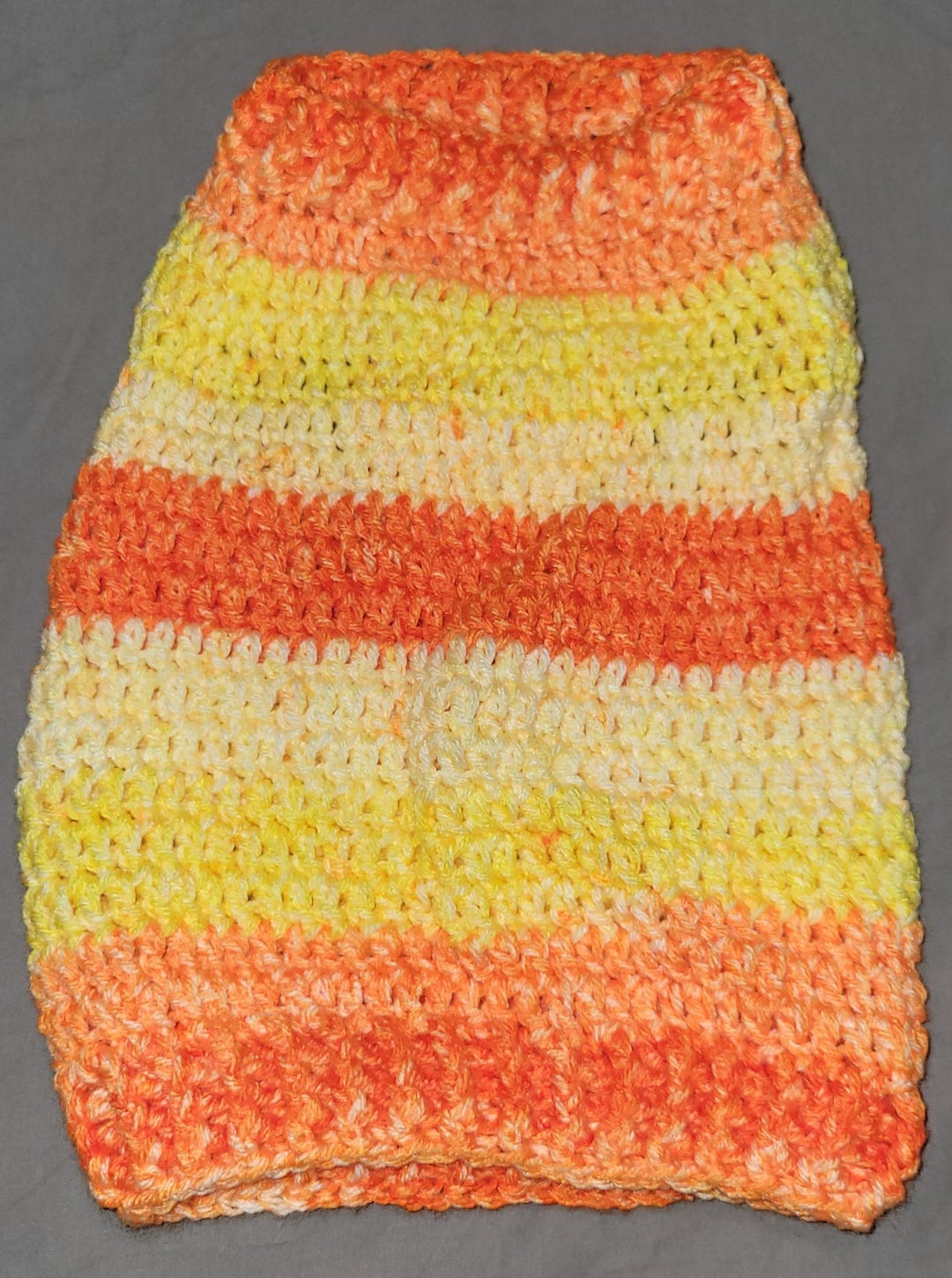 Crocheted Candy Corn Colored Dog or Cat Sweater Medium - Etsy
