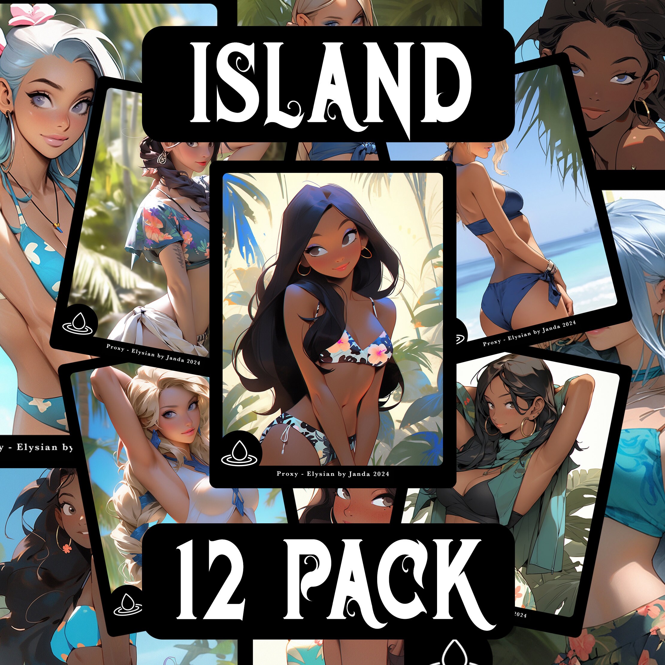 Proxy Basic Lands 12 Pack Anime Series Custom Proxy Etsy