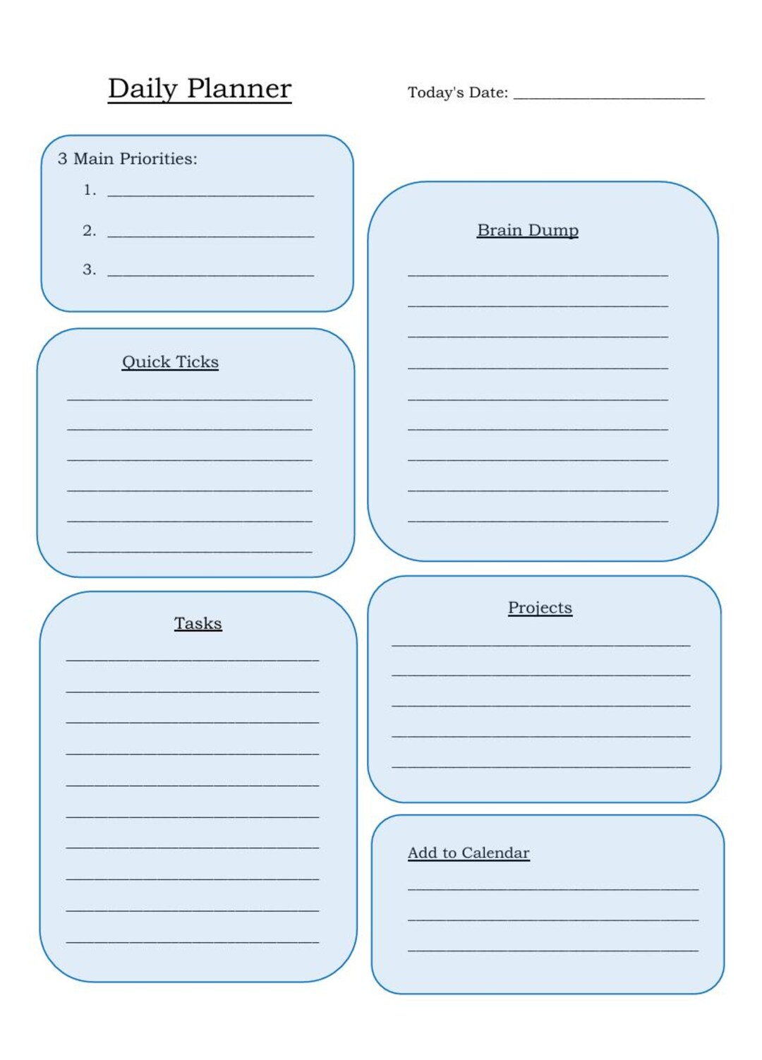 Light Blue Daily Planner - Etsy