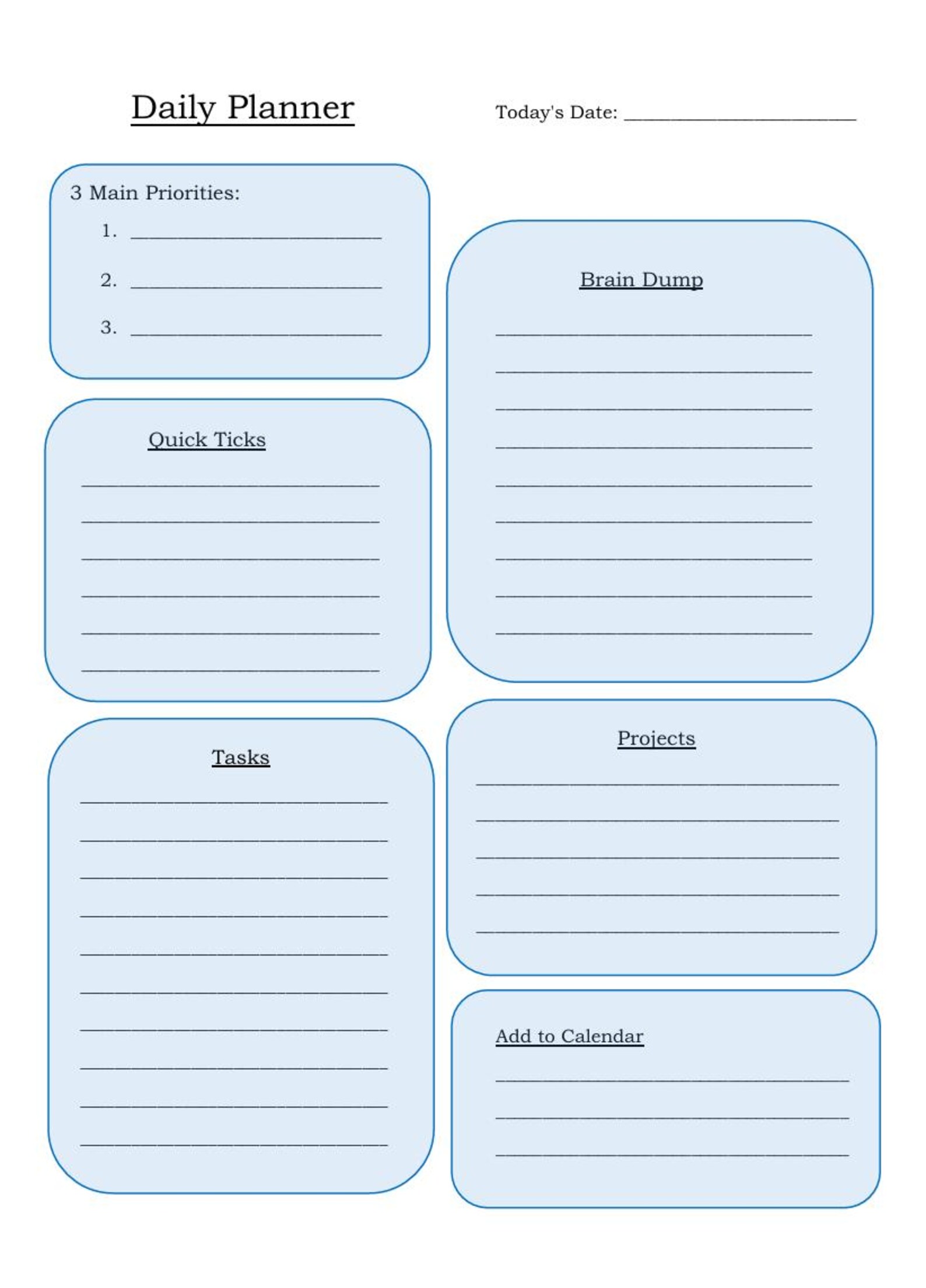 Light Blue Daily Planner - Etsy