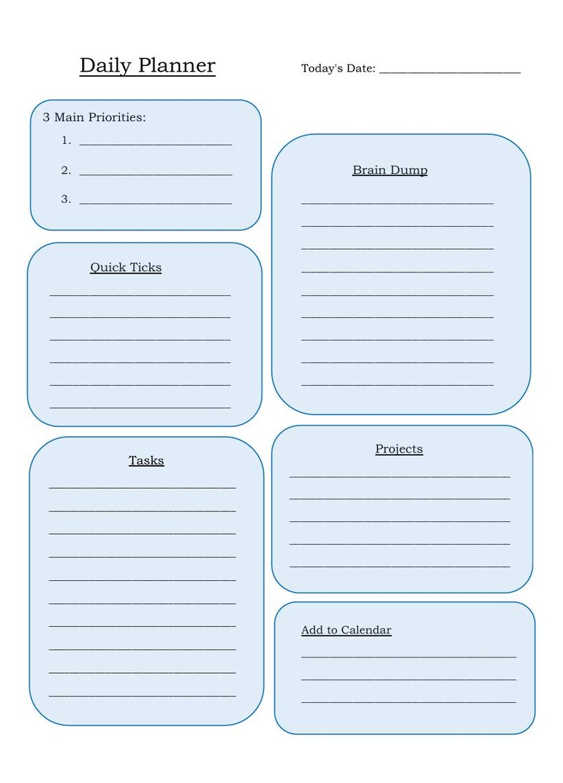 Light Blue Daily Planner - Etsy