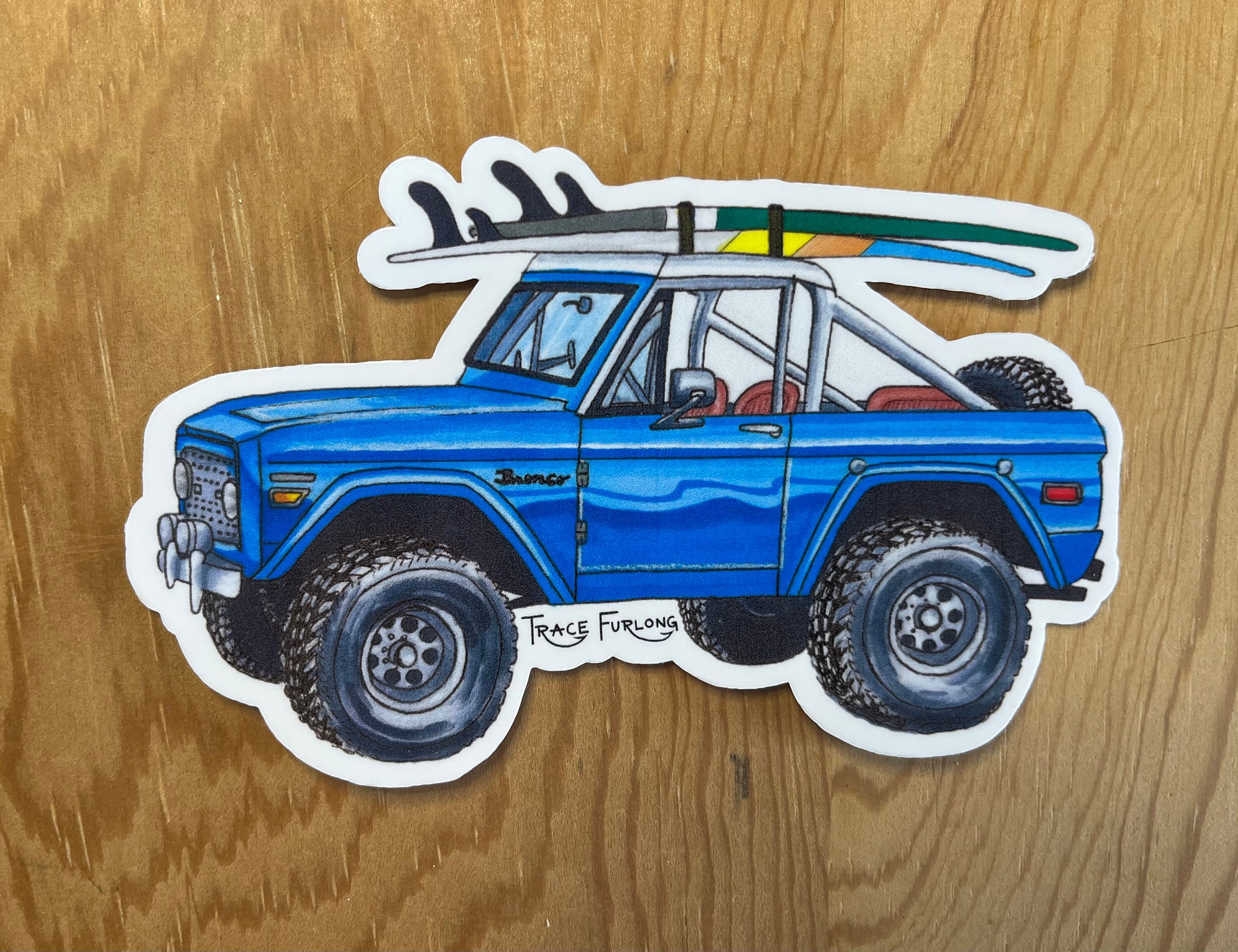 Vintage Ford Bronco Surfboard Sticker - 5 Inch - Etsy