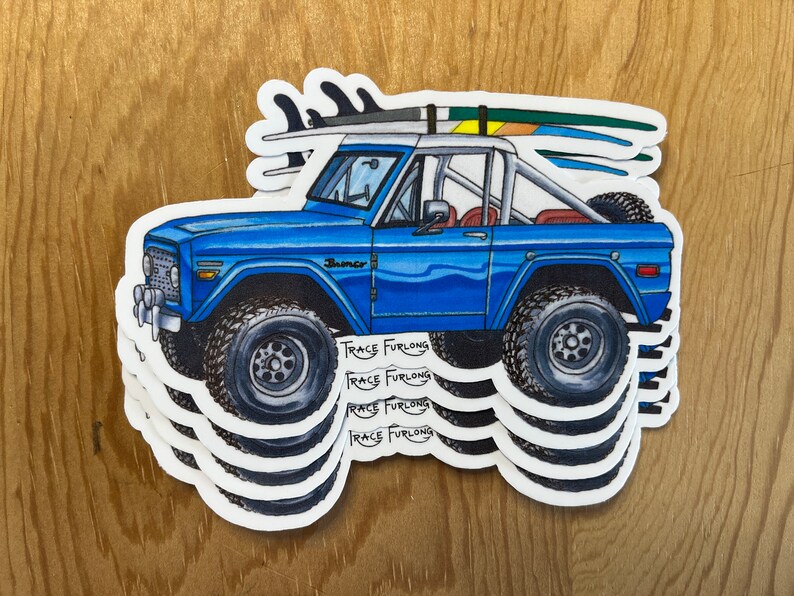 Vintage Ford Bronco Surfboard Sticker - 5 Inch - Etsy