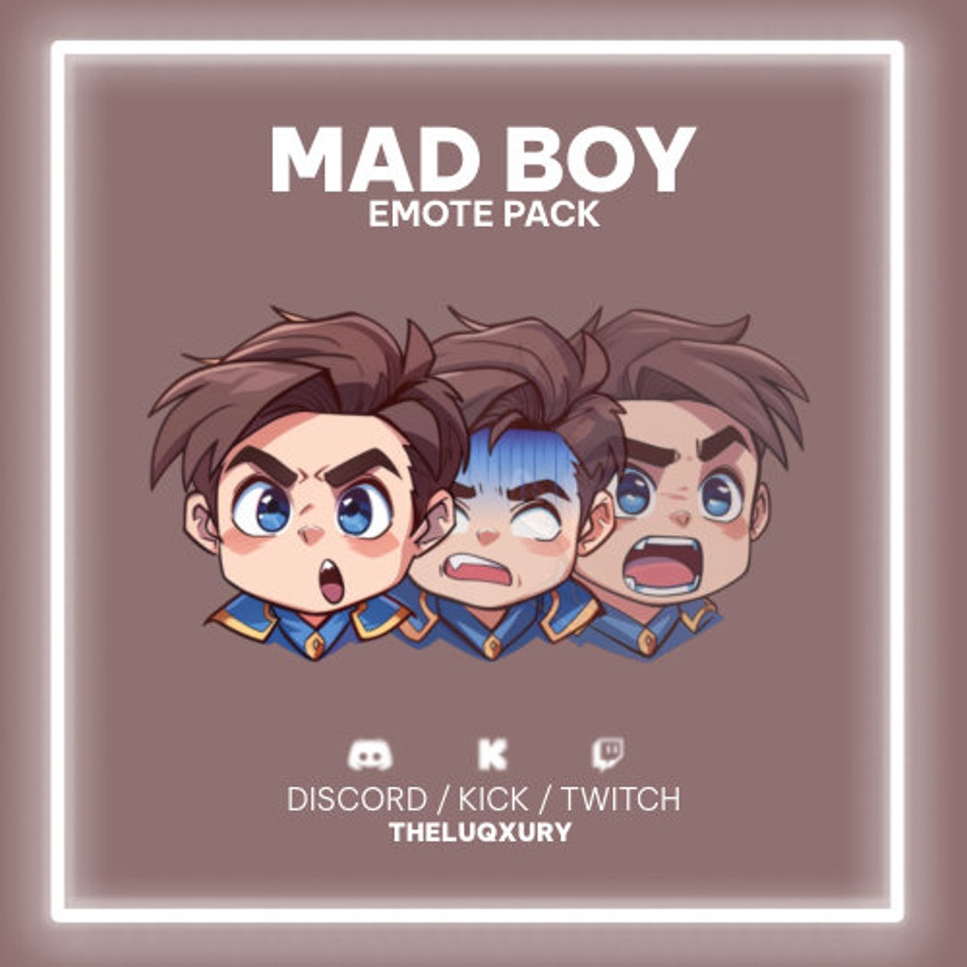 Mad Boy Emote Packdiscord / Kick / Twitchcute Chibi Emotes for ...