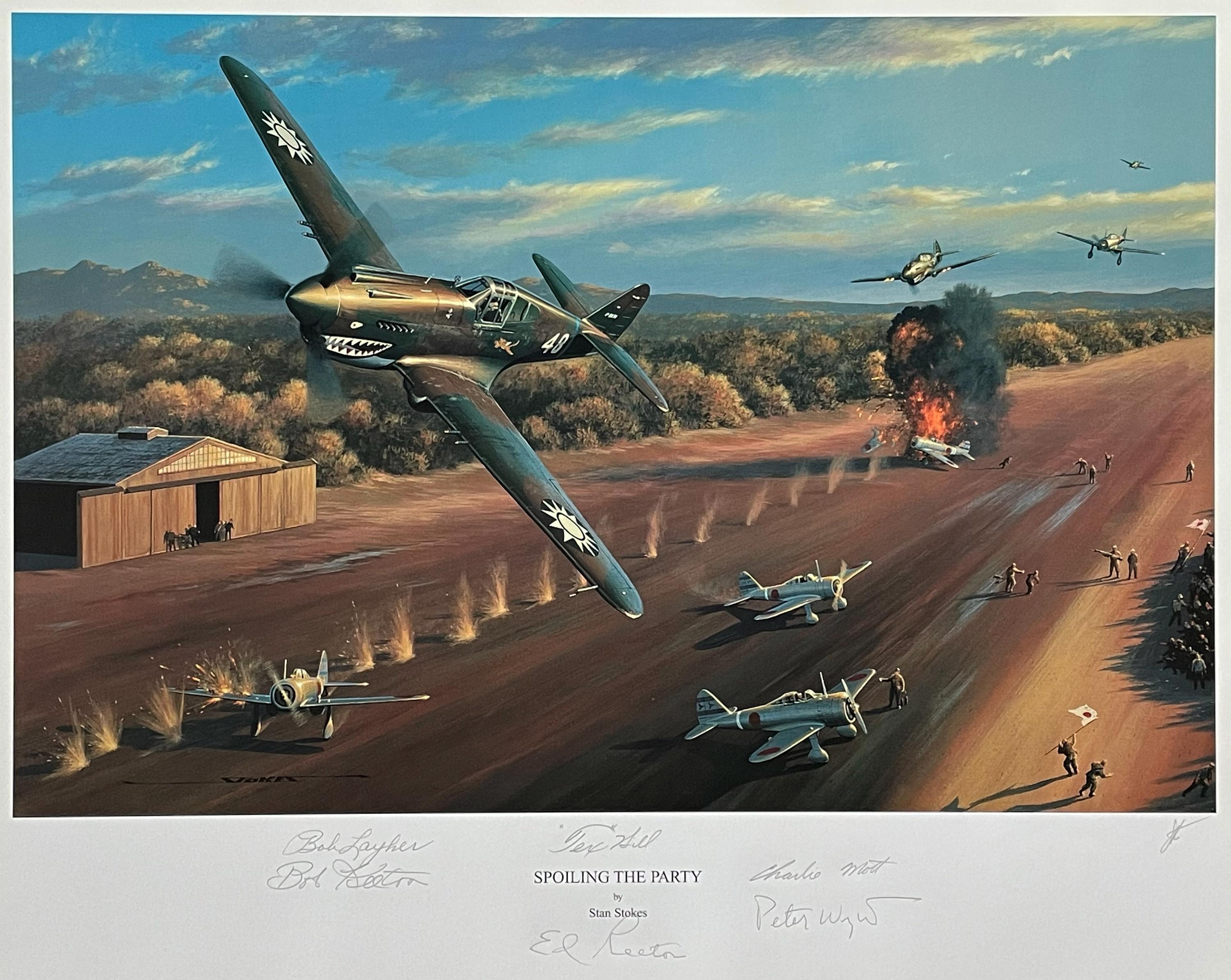 AVG Flying Tigers Signed "spoiling the Party" 18x22 Stan Stokes ...
