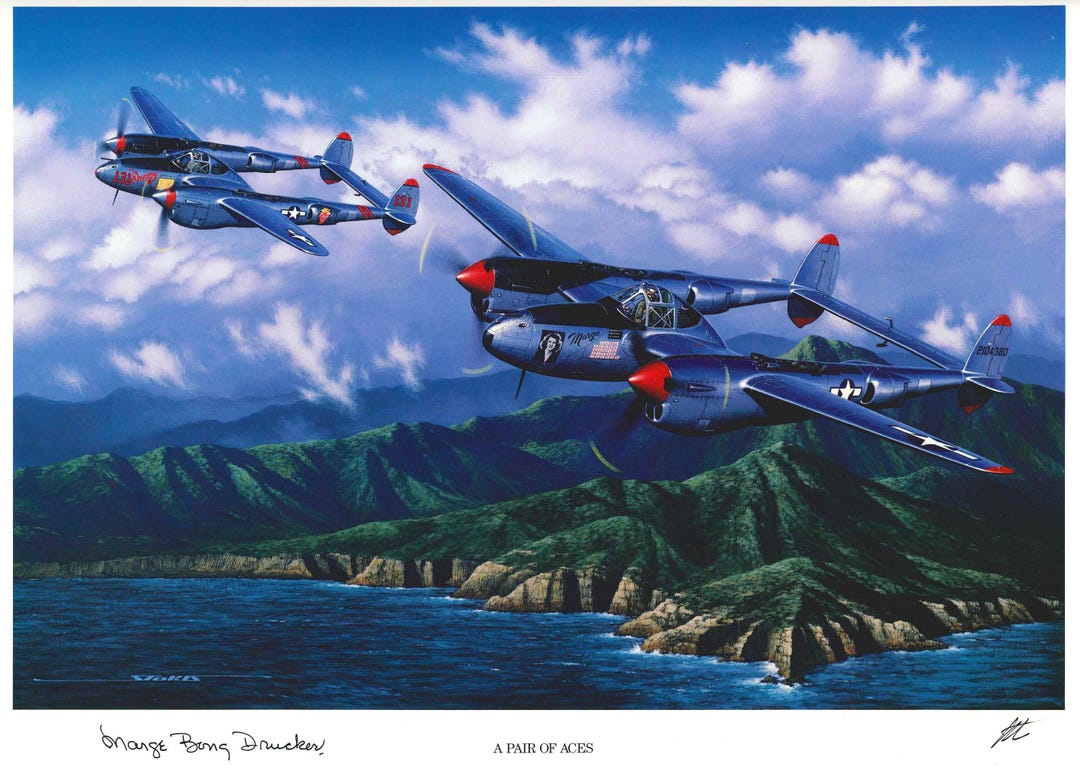 Marjorie Bong Drucker Signed "a Pair of Aces" 11 1/2 X 16 Stan Stokes ...