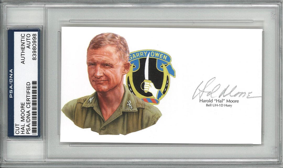 Hal Moore Signed Cut Signature Vietnam General We Were Soldiers ( PSA ...