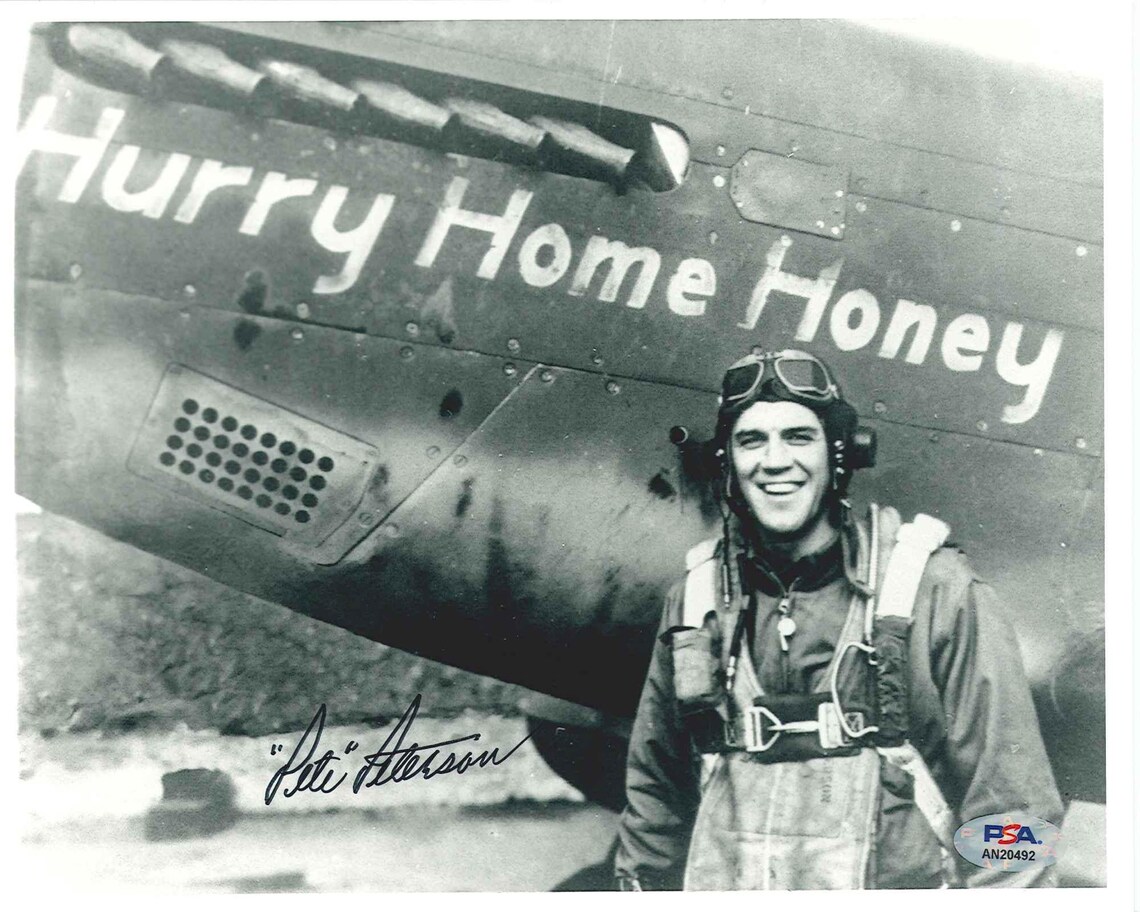 Richard "pete" Peterson Signed WWII Photograph – 357th Fighter Group ...