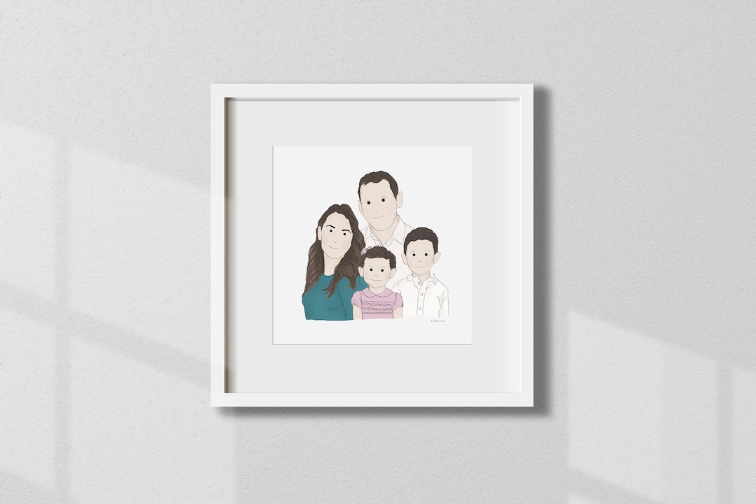 Personalized Family Portrait Print | Digital Download | Illustrated ...
