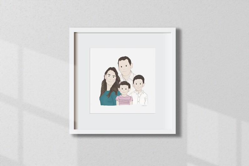 Personalized Family Portrait Print Digital Download Illustrated ...