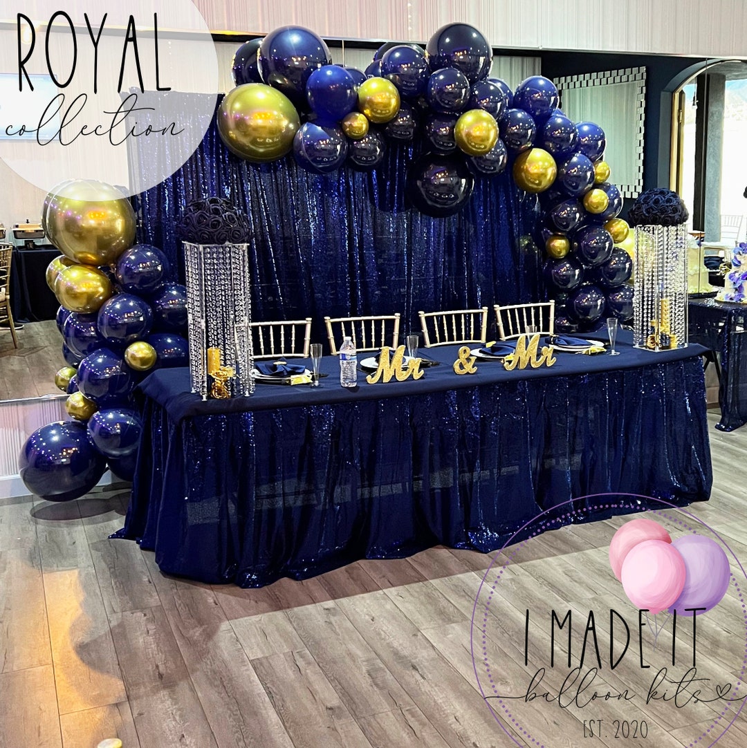 Navy Blue and Gold DIY Balloon Garland Arch Kit Navy Blue - Etsy