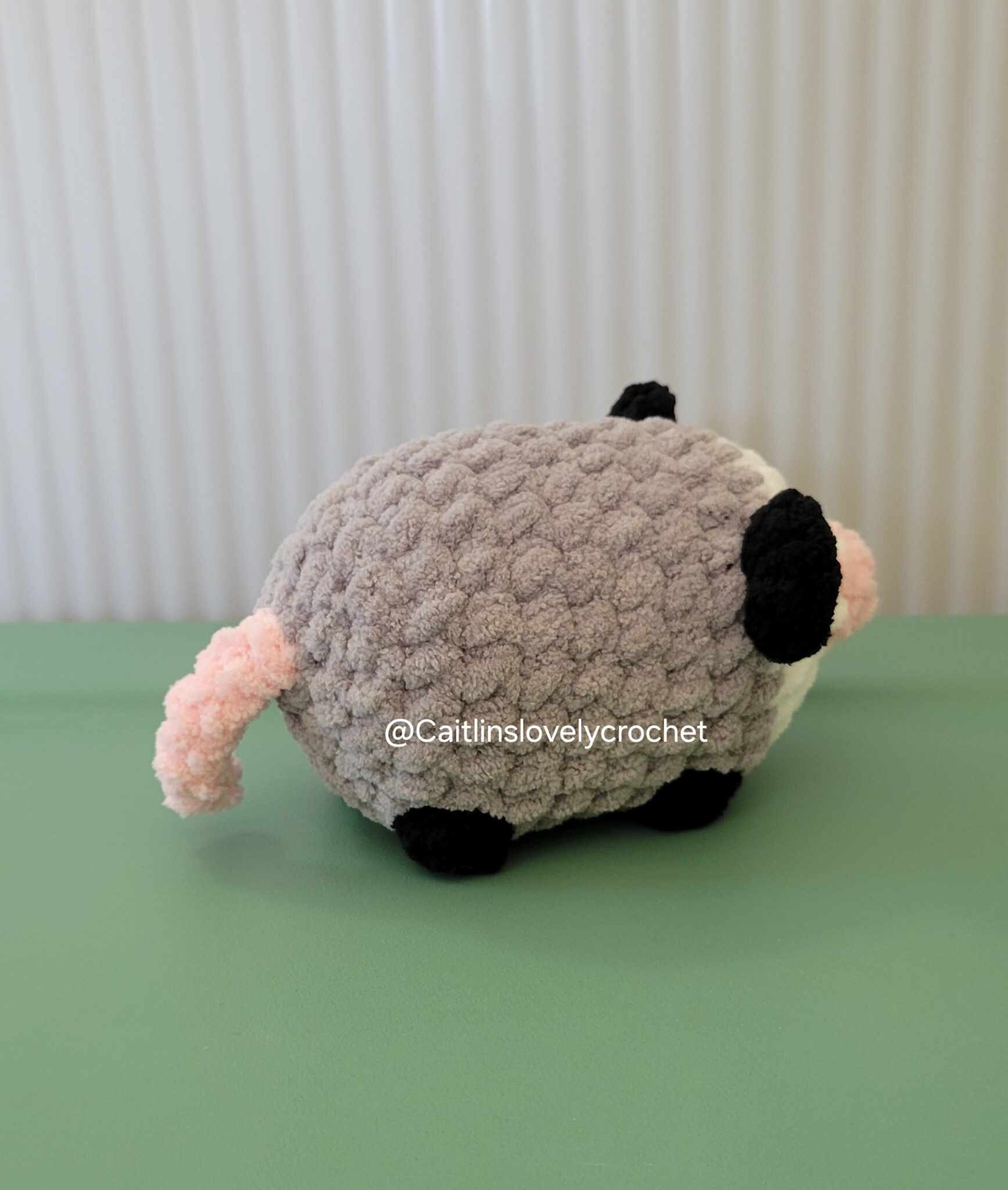 Opossum Crochet Plushie | Finished Crochet Gift, Crochet Animal Plushie ...