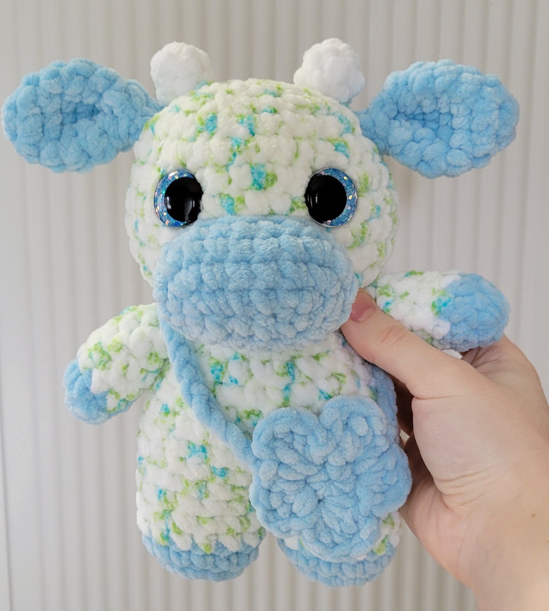 Floral Cow Crochet Plushie With Flower Bag Spring, Finished Crochet ...