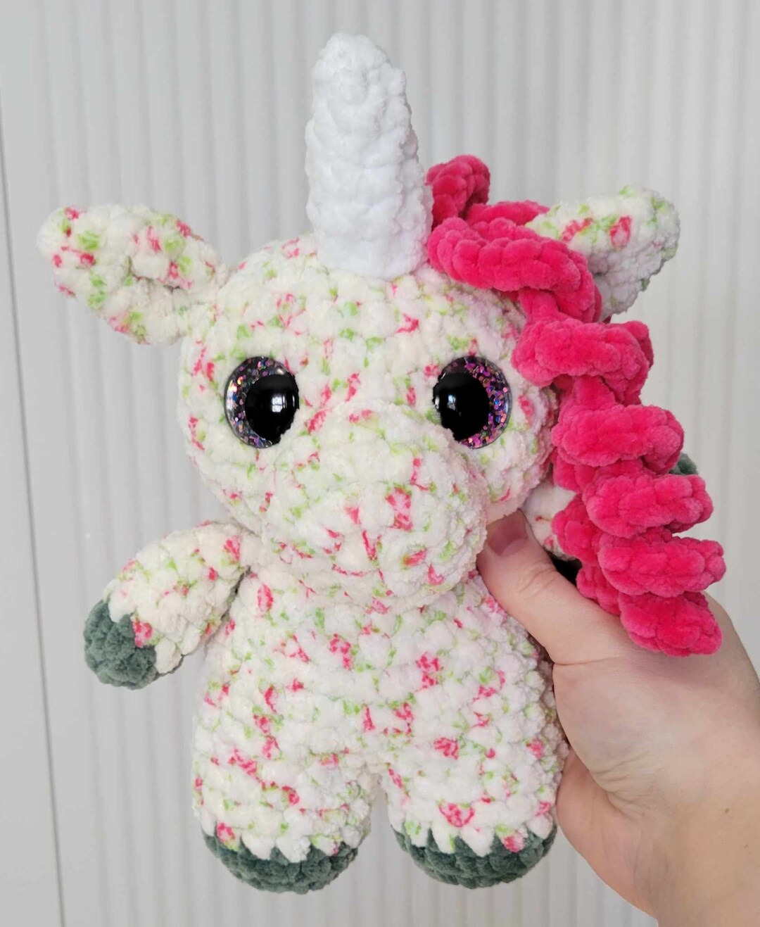 Blossom Unicorn Crochet Plushie Stuffed Animal, Unicorn, Ready to Ship ...
