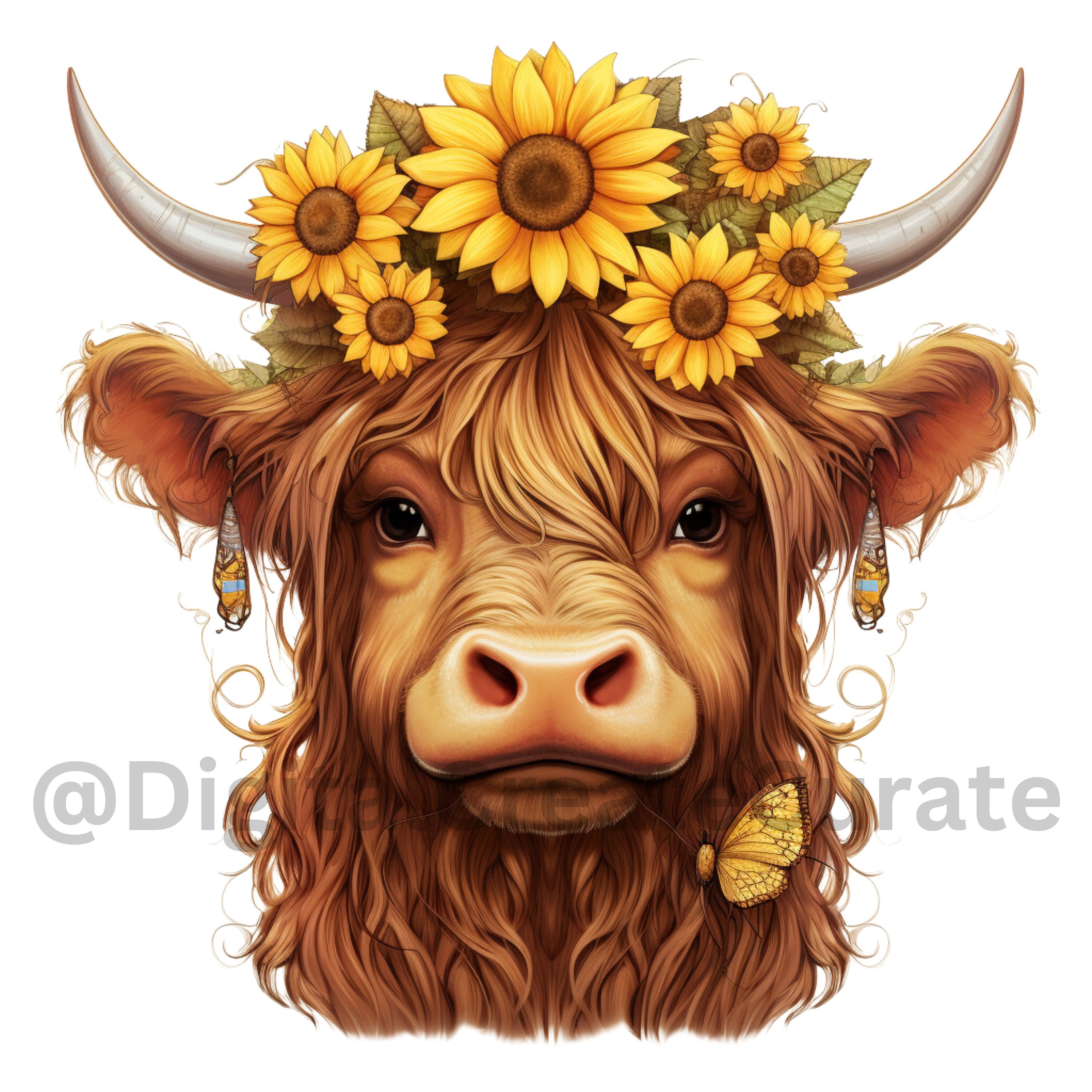 Cow PNG Sunflower PNG Cow Svg Sunflower Svg Highland Cow Png Tumbler ...