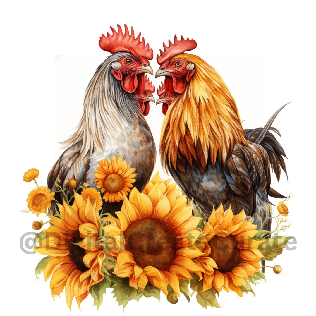 Chicken PNG Sunflower PNG Chicken Svg Sunflower Svg Animal PNG Chicken ...