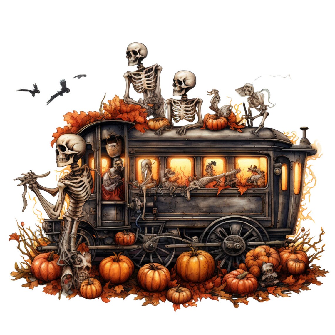 Train SVG Skeleton Svg Ghost Svg Halloween Svg Trains Svg Cut File Gift ...
