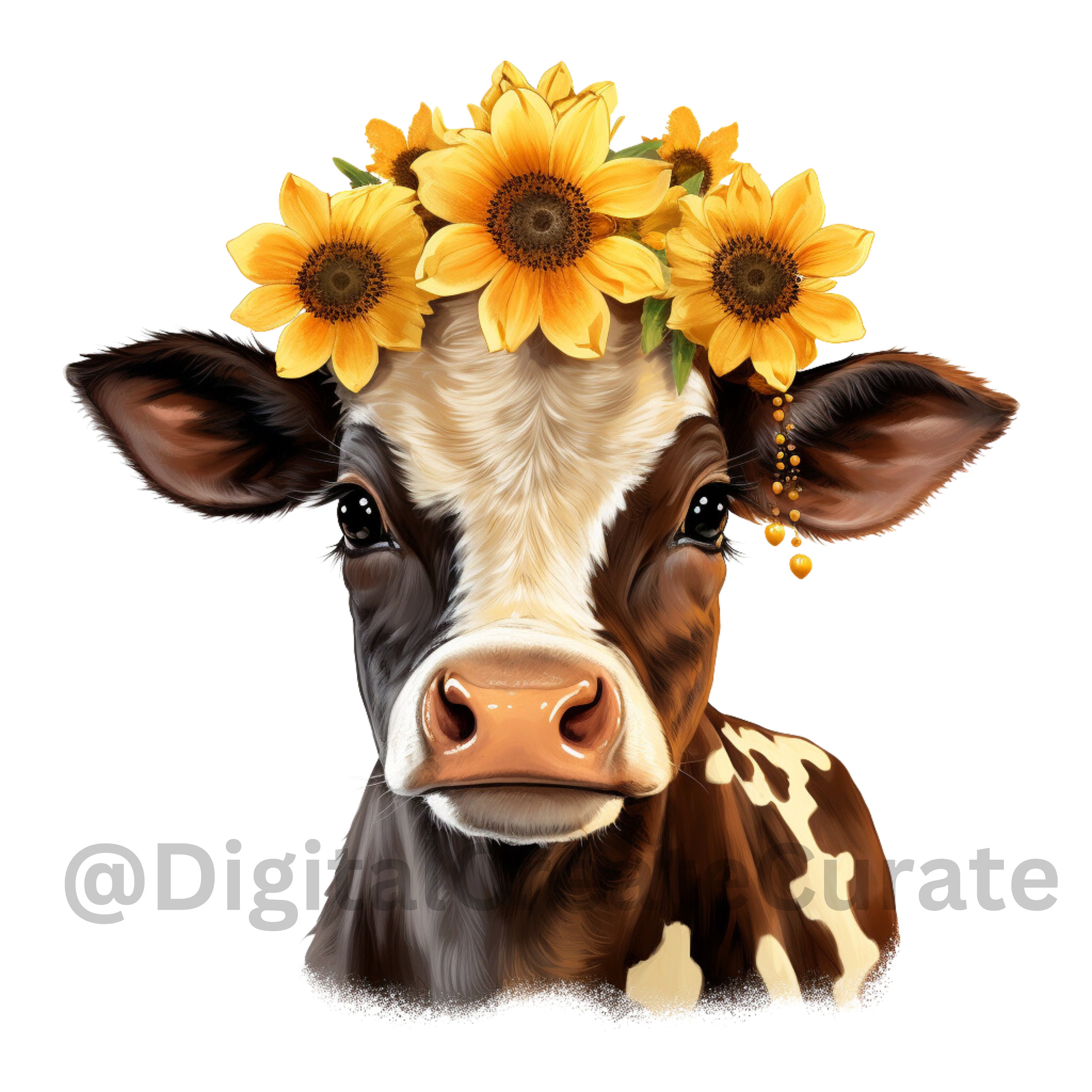 Baby Cow PNG Sunflower PNG Baby Cow Svg Sunflower Svg Png Tumbler Png ...