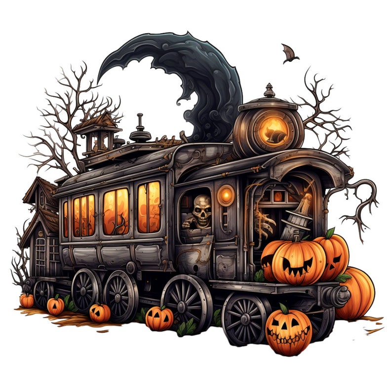 Train SVG Skeleton Svg Ghost Svg Halloween Svg Trains Svg Cut File Gift ...