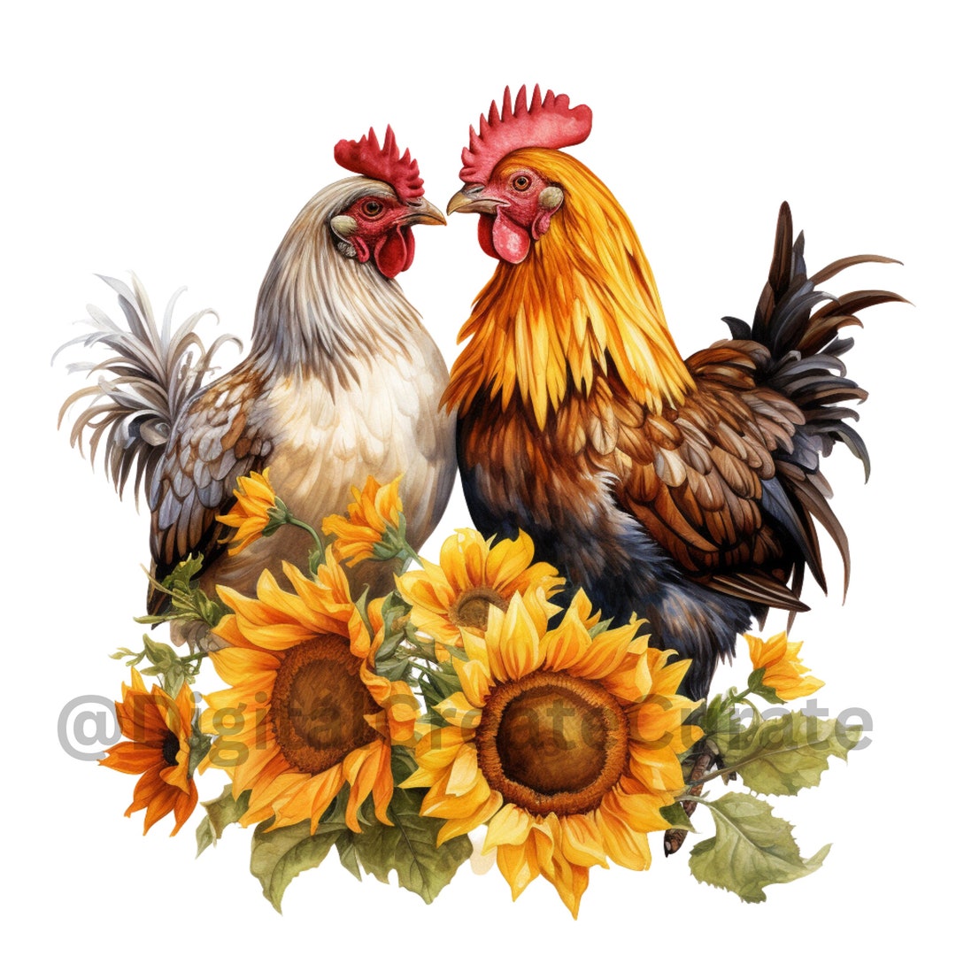 Chicken PNG Sunflower PNG Chicken Svg Sunflower Svg Animal PNG Chicken ...