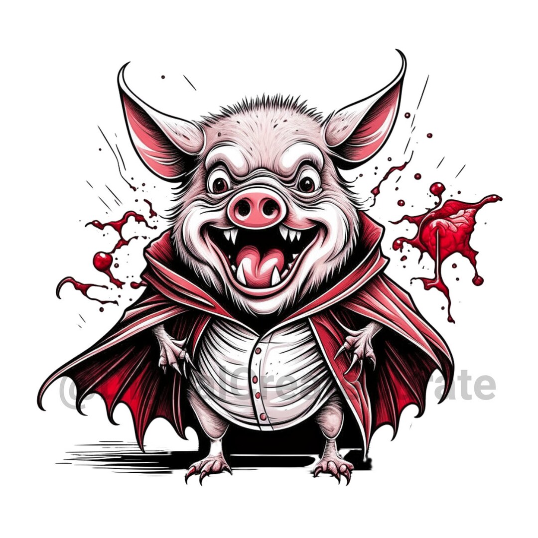 Pig Svg Vampire Svg Pigs Svg Pig Clipart Animal Svg Files for Cricut ...