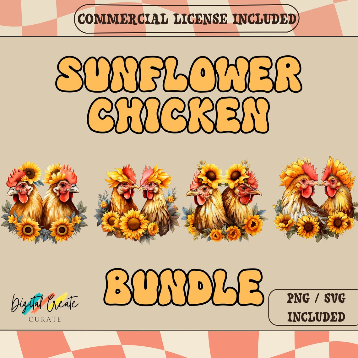 Sunflower Chicken Bundle Coquette Sunflower Png Chicken Svg Sunflower ...