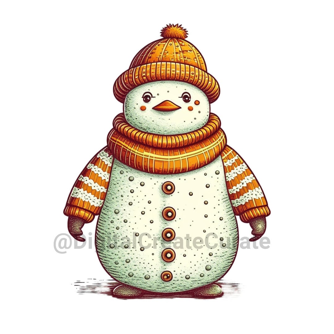Vintage Snowman SVG File, Snowman Clipart for Christmas SVG for Cricut ...