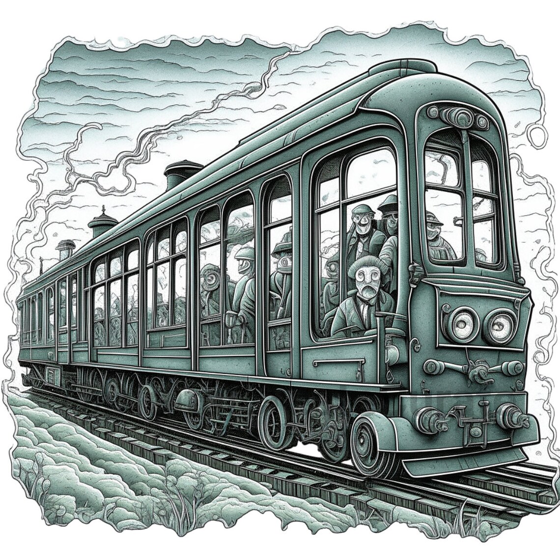 Train SVG Ghost Svg Halloween Svg Trains Svg Train Clipart Digital ...