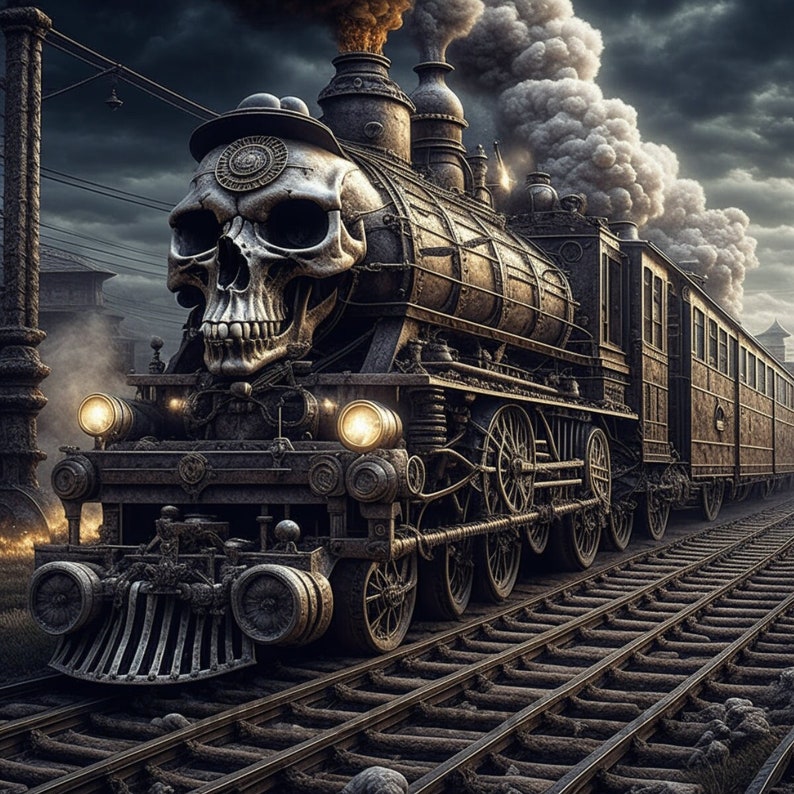 Train SVG Skeleton Svg Halloween Svg Trains Svg Train Clipart Digital ...