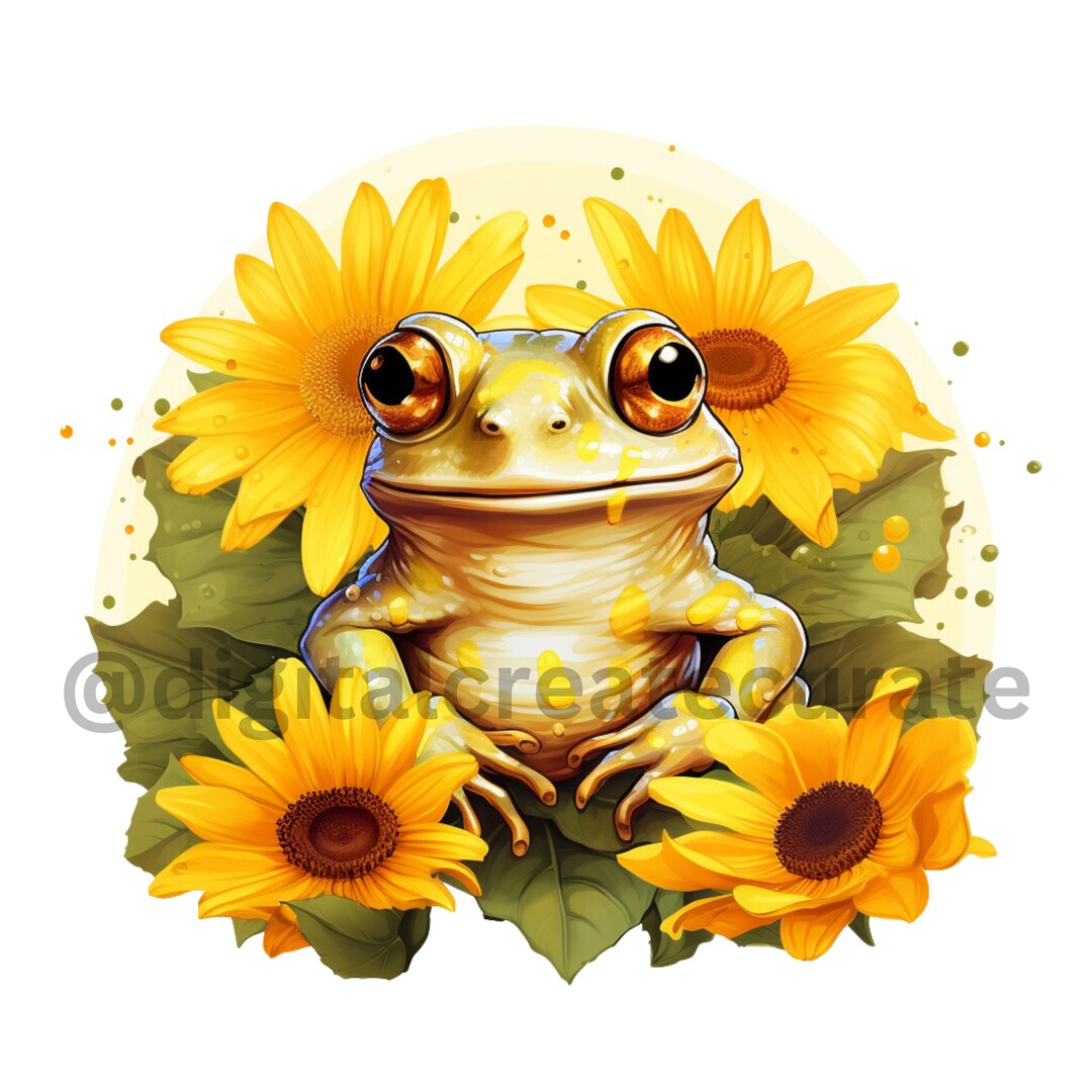 Frog PNG, Coquette, Sunflower PNG, Frog Svg, Sunflower Svg, Frog ...