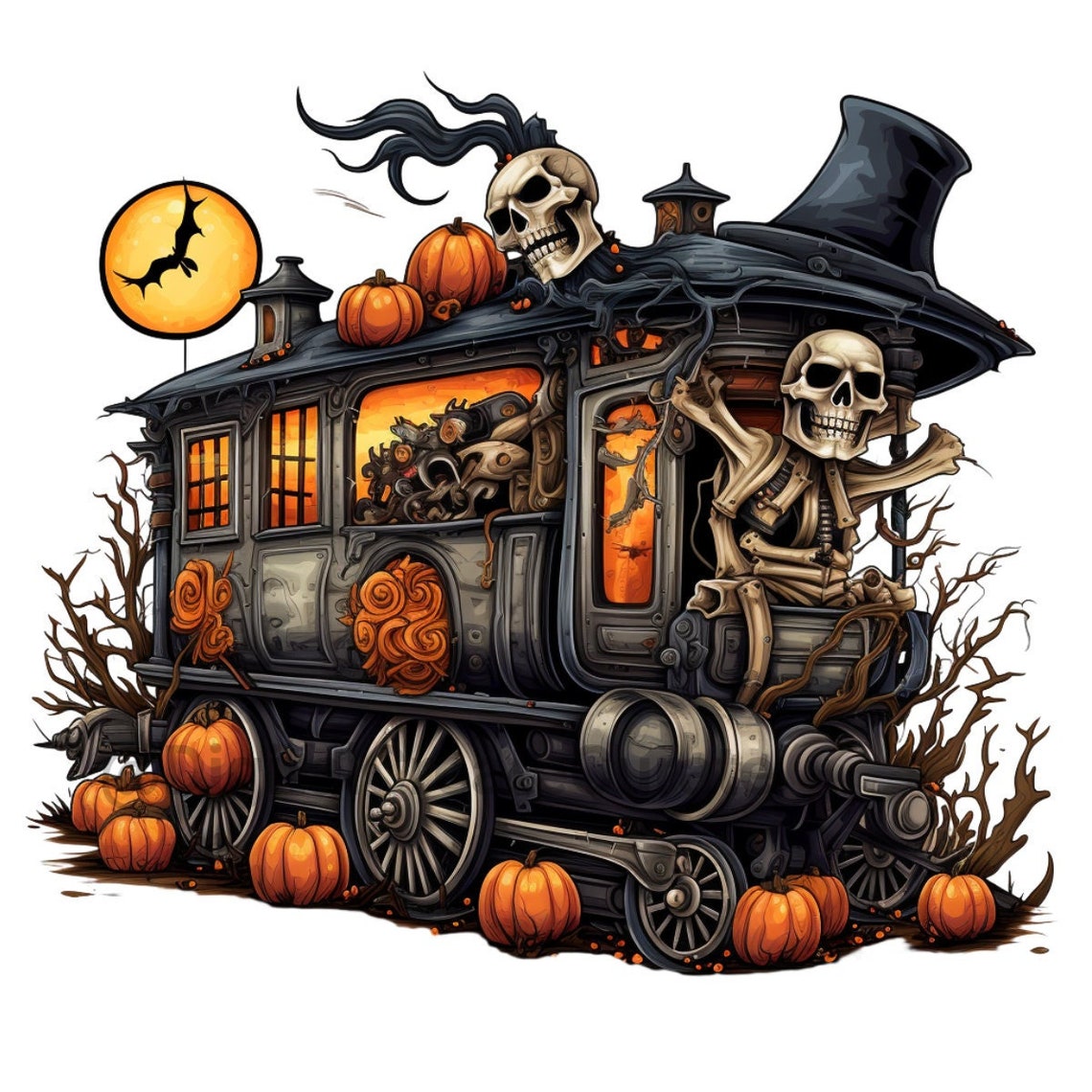 Train SVG Skeleton Svg Ghost Svg Halloween Svg Trains Svg Cut File Gift ...