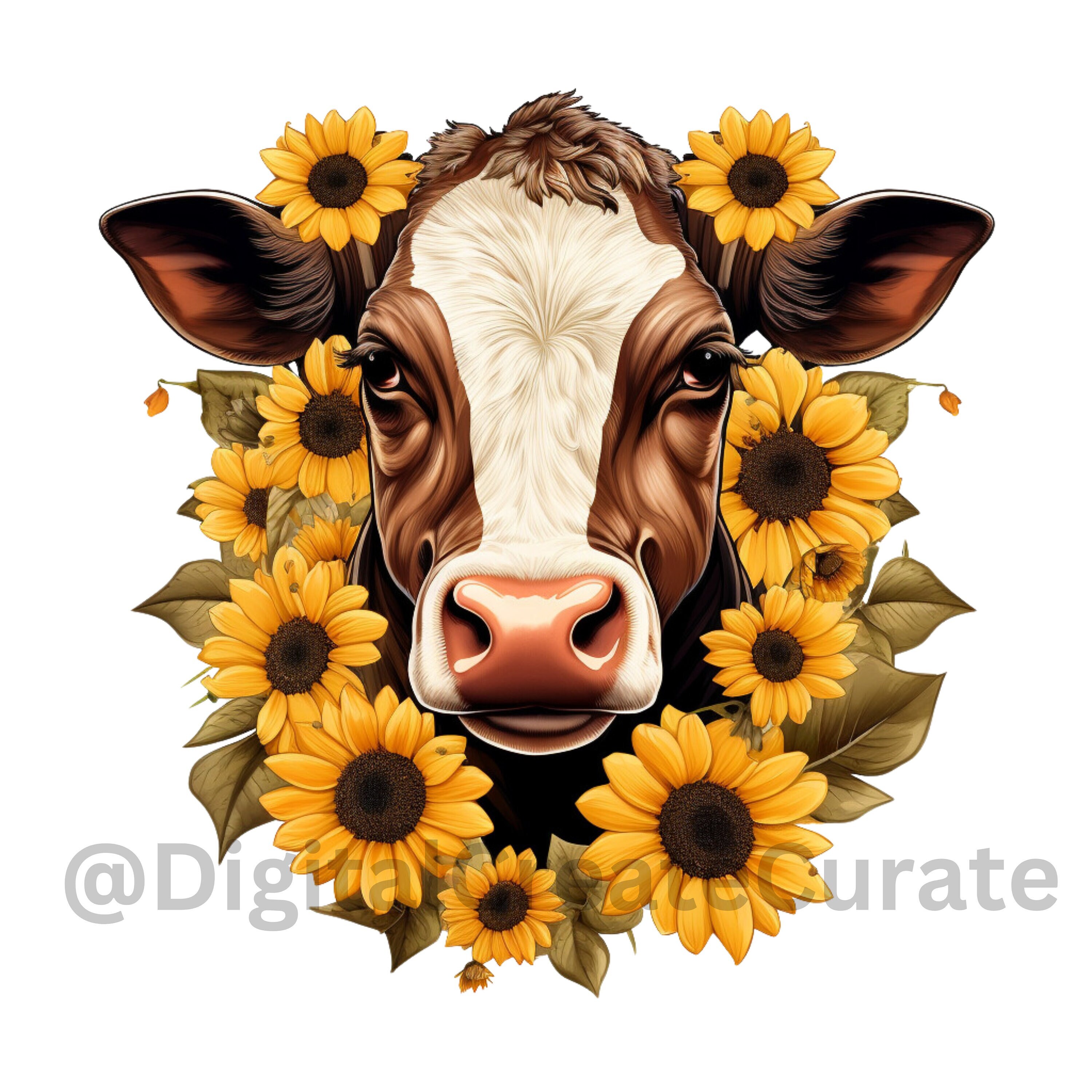 Cow PNG Sunflower PNG Cow Svg Sunflower Svg Western Steer Png Tumbler ...
