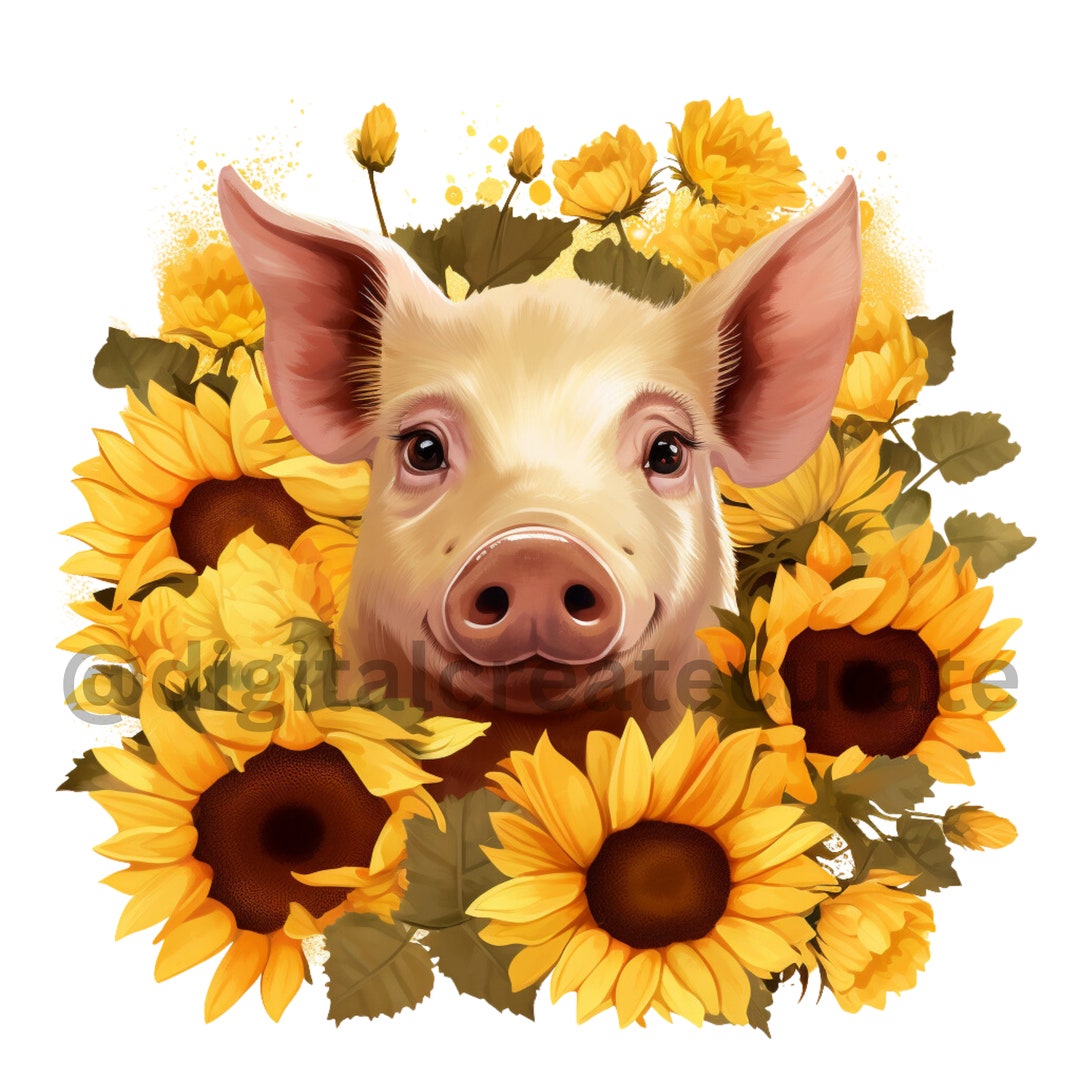 Pig PNG, Coquette, Sunflower PNG, Pig Svg, Sunflower Svg, Pig Tumbler ...