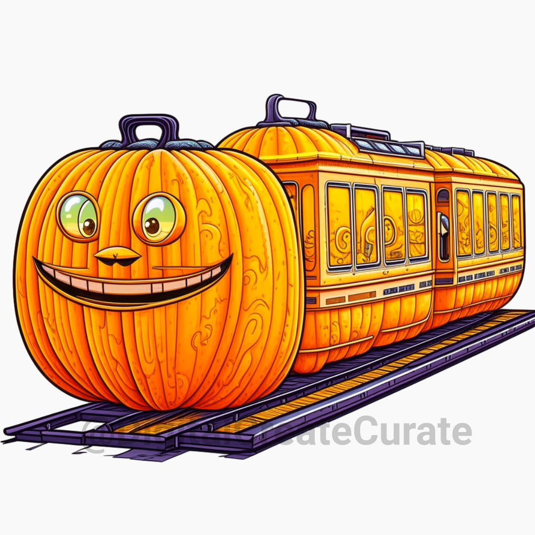 Train SVG Pumpkin Svg Halloween Svg Trains Svg Train Clipart Digital ...