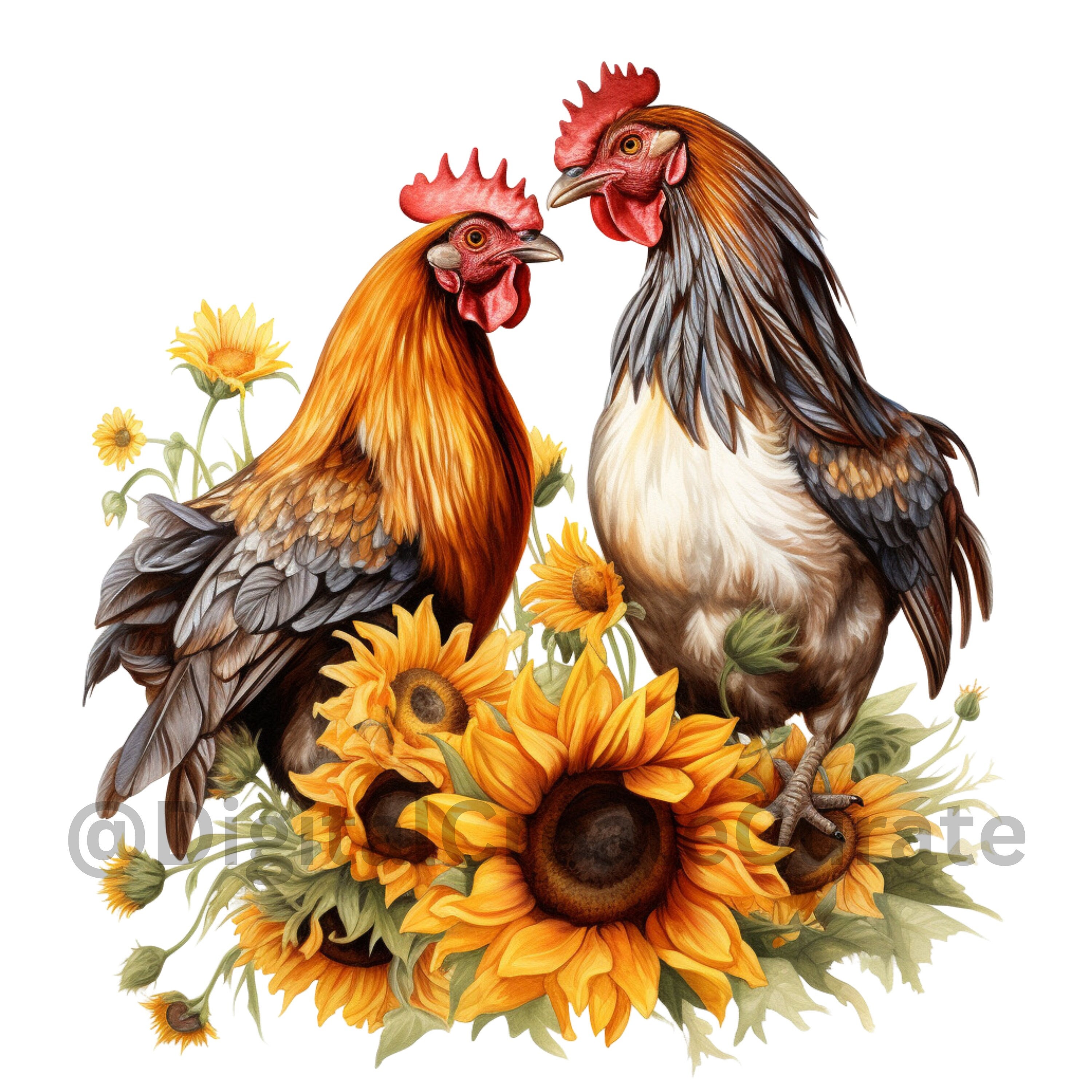 Chicken PNG Sunflower PNG Chicken Svg Sunflower Svg Animal PNG - Etsy