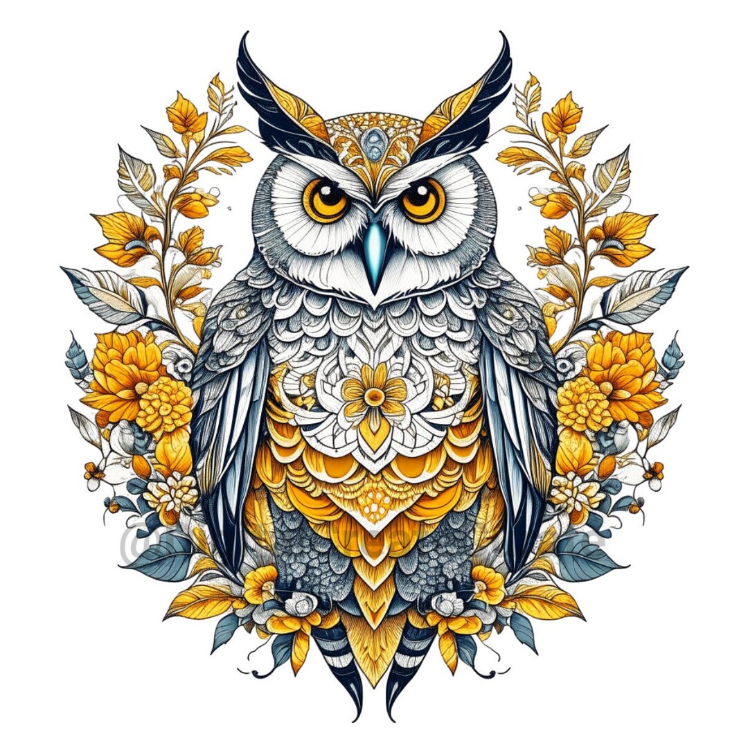 Owl SVG Flower Svg Flower Clipart Owl Clipart Owl File for Cricut Owl ...