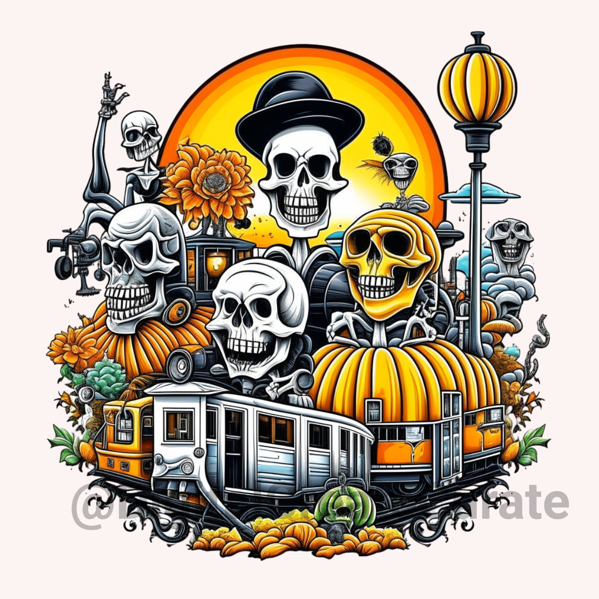 Hallowen Train Skulls Svg Digital Image COMMERCIAL LICENSE - Etsy