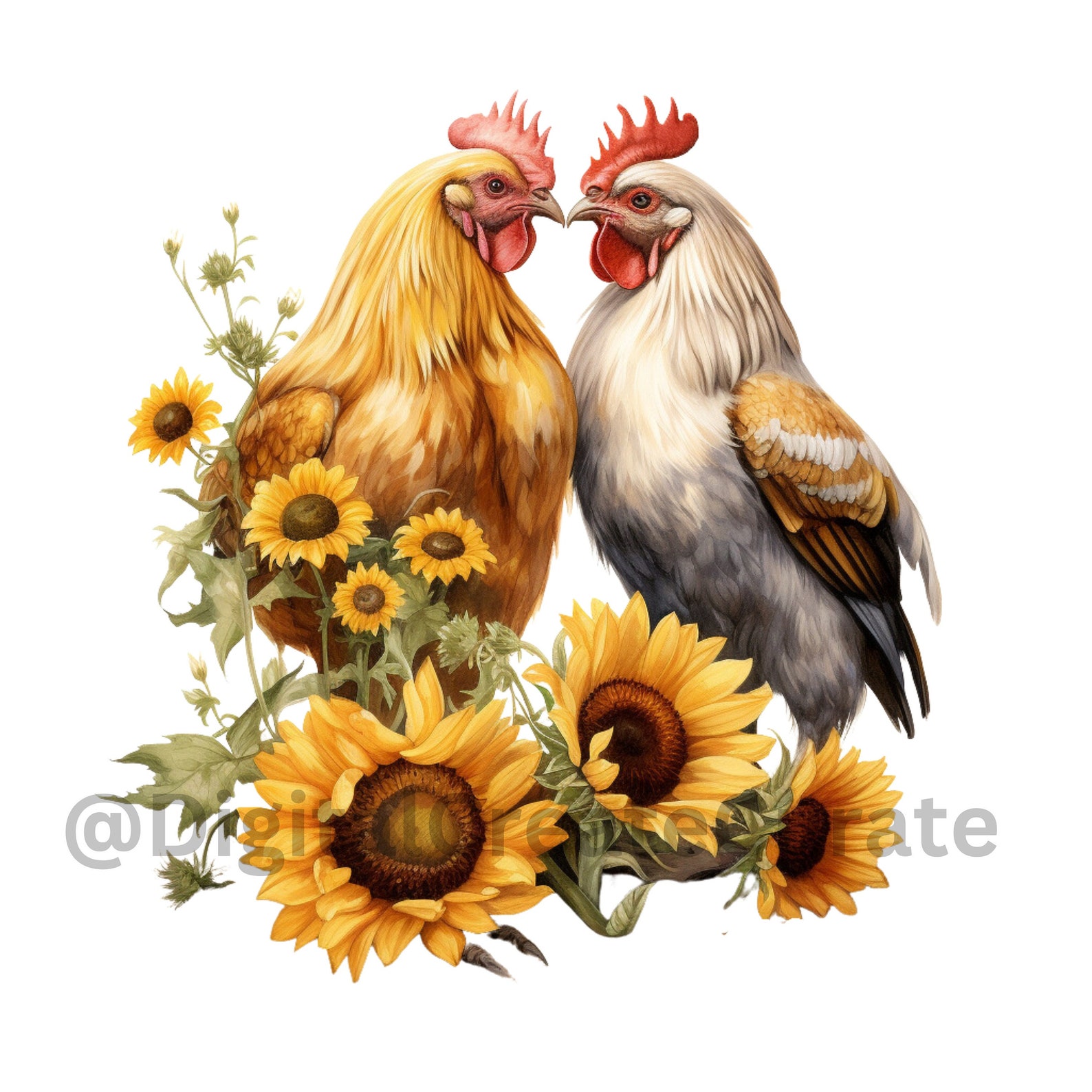 Chicken PNG Sunflower PNG Chicken Svg Sunflower Svg Animal PNG Chicken ...
