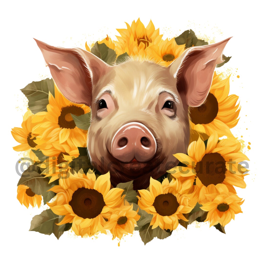 Pig PNG, Coquette, Sunflower PNG, Pig Svg, Sunflower Svg, Pig Tumbler ...