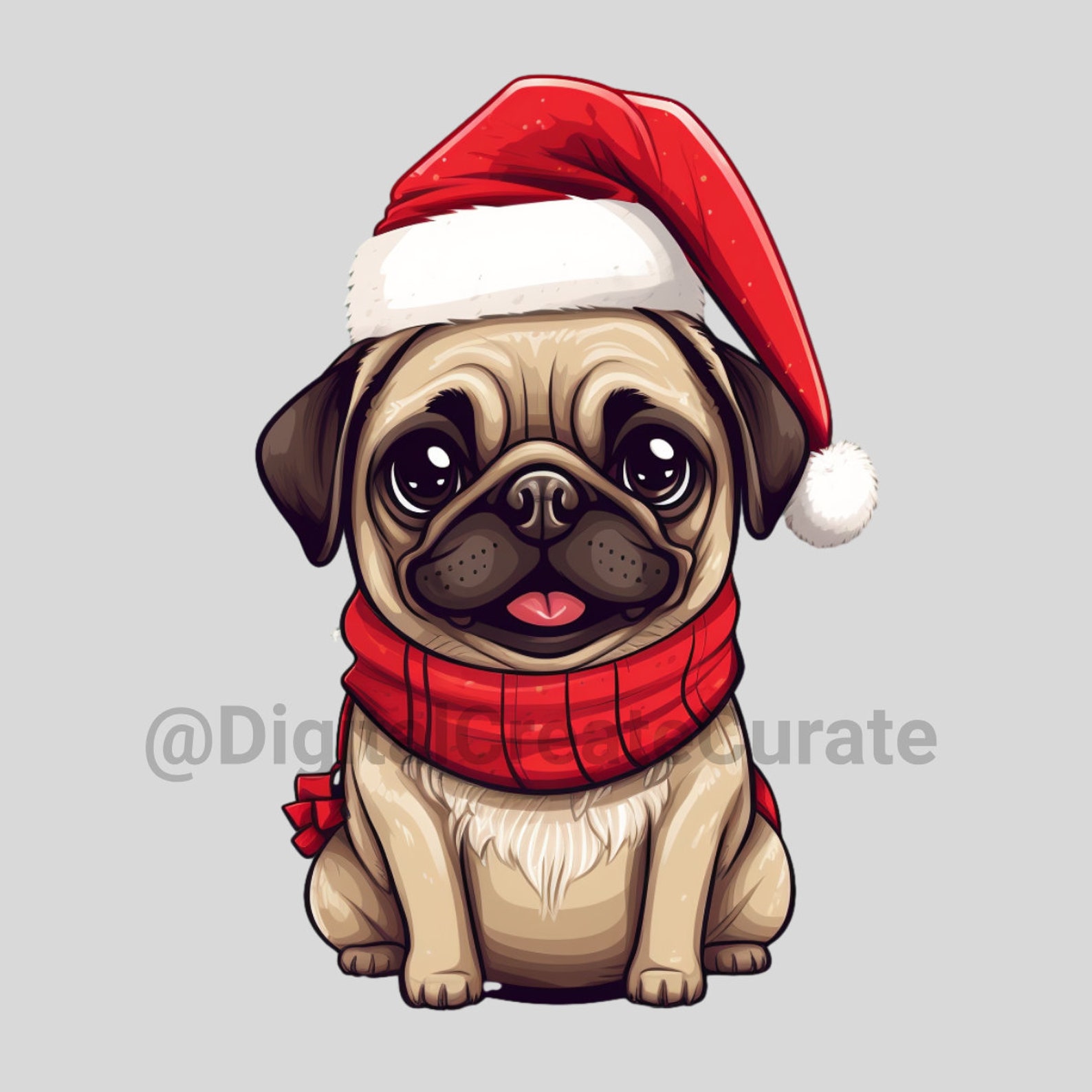 Pug SVG Dog SVG Holiday Svg Christmas Svg Holiday Svg Dog Clipart ...